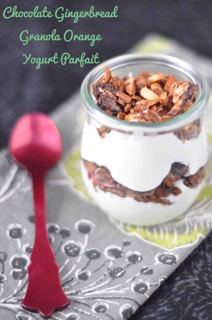 Chocolate Gingerbread Granola Orange Yogurt Parfait | Feeding My 3 Sons